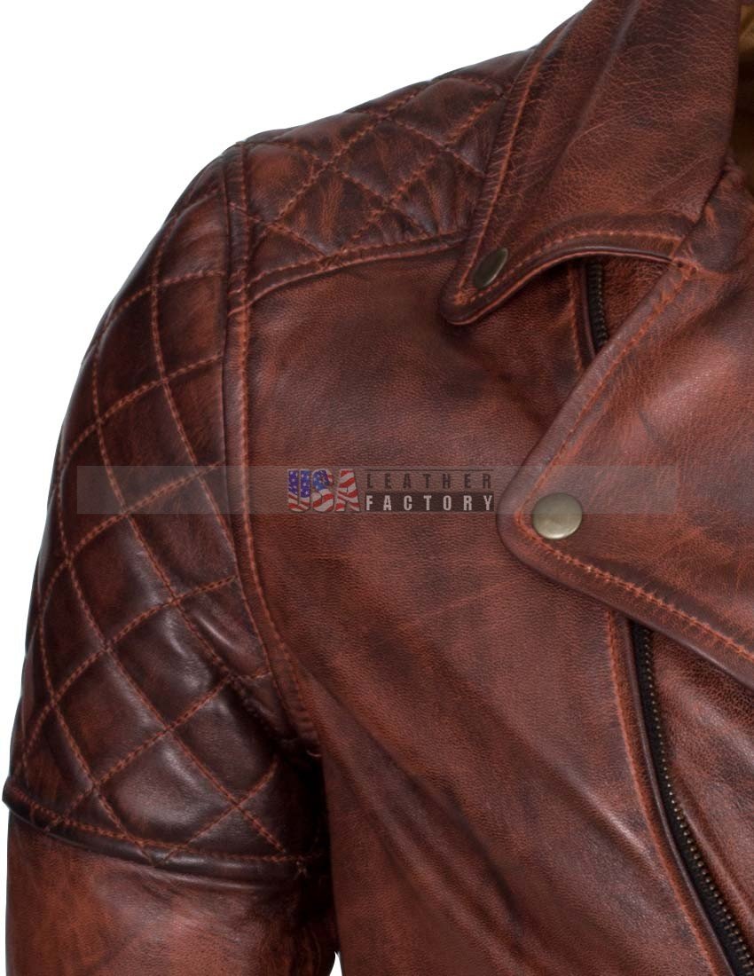 Brando Vintage Motorcycle Leather Jacket for Men - USA Leather Factory