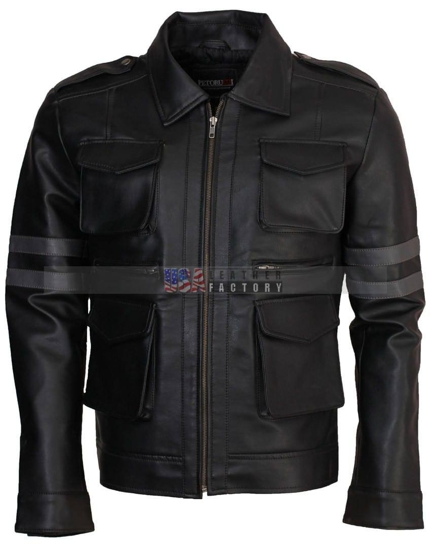 Leon Kennedy Resident Evil 6 Black Leather Jacket in California