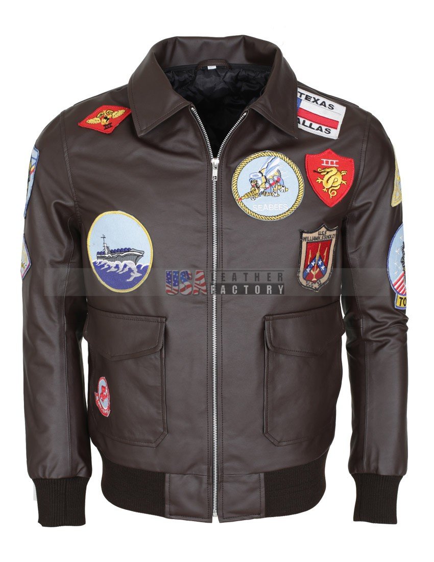 Top Gun Leather Jacket - Tom Cruise Top Gun Flight Bomber Jacket