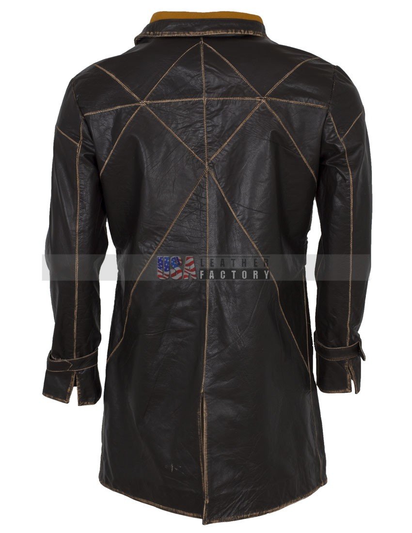 Watch Dogs Genuine Leather Coat - USA Leather Factory