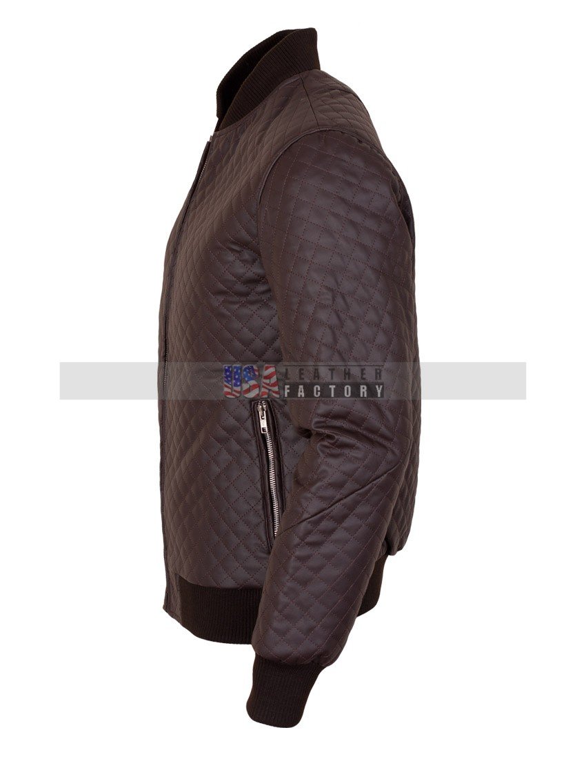 Brown Slim fit leather Jacket | Designers Men's Brown Embroidered Jacket