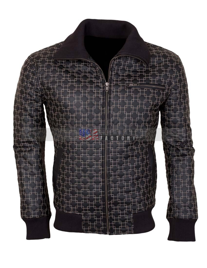 Black Designer Leather Jacket New jacket with embroidered design