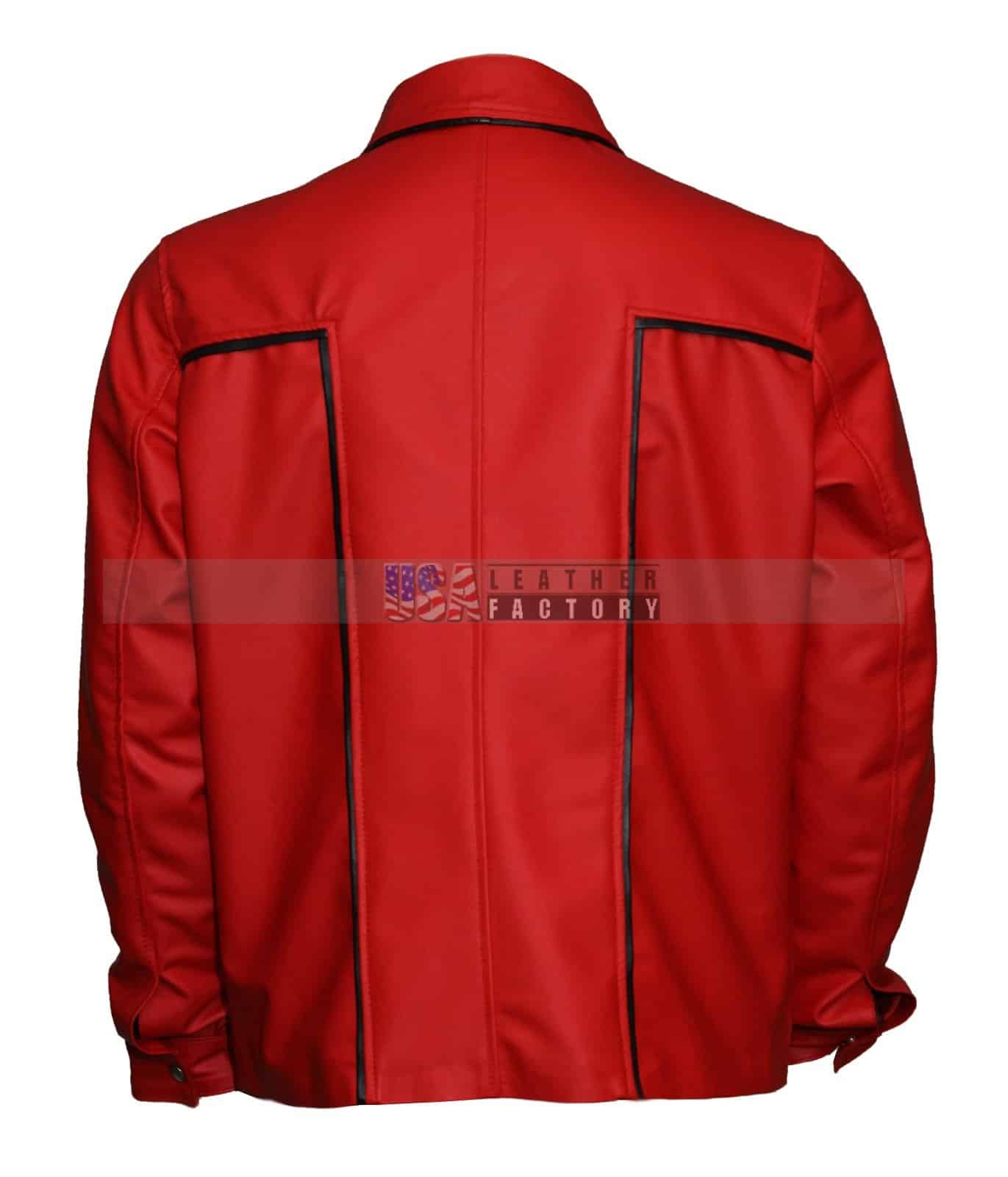 Red Vintage Leather Jacket for Men's - USA Leather Factory