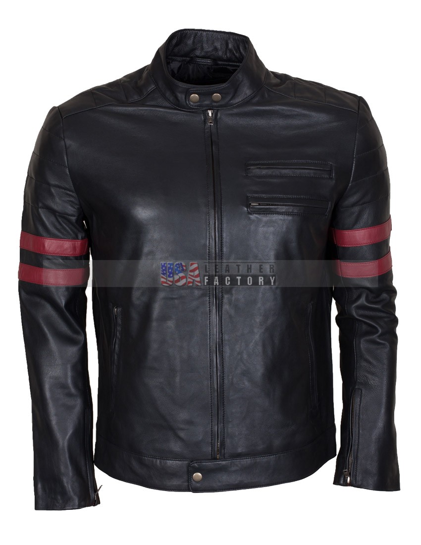 Mayhem Black Motorcycle Jacket | Slim fit Fight Club Mayhem biker Jacket