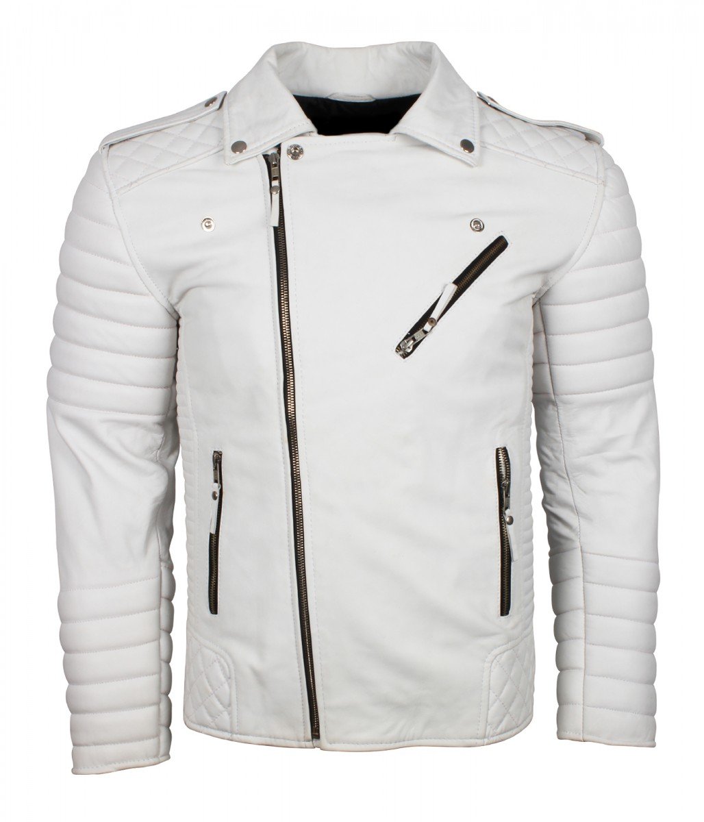 White Boda Biker Jacket | White Boda Motorcycle Leather Jacket