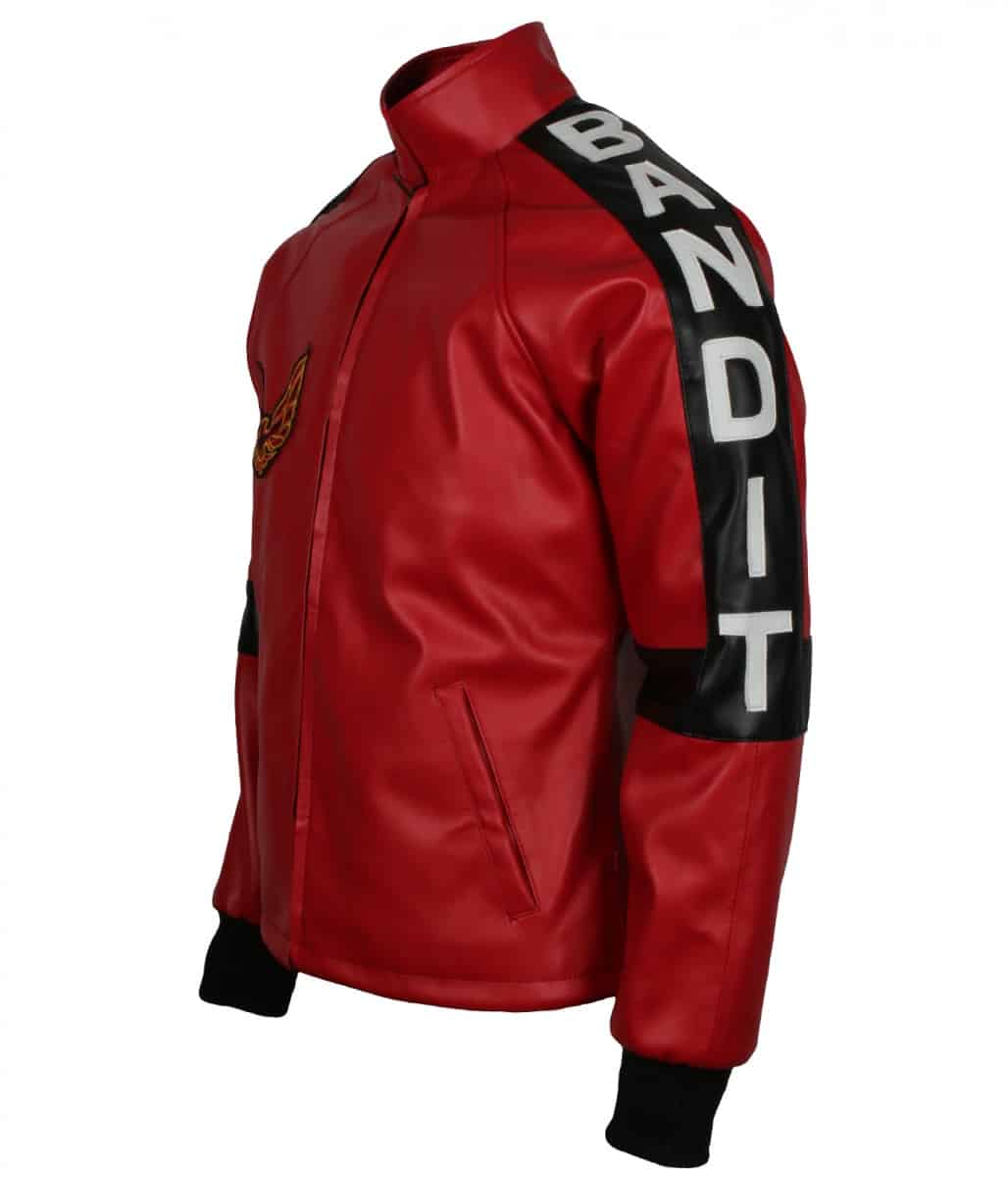 Bandit Men Red Faux Leather Jacket - USA Leather Factory