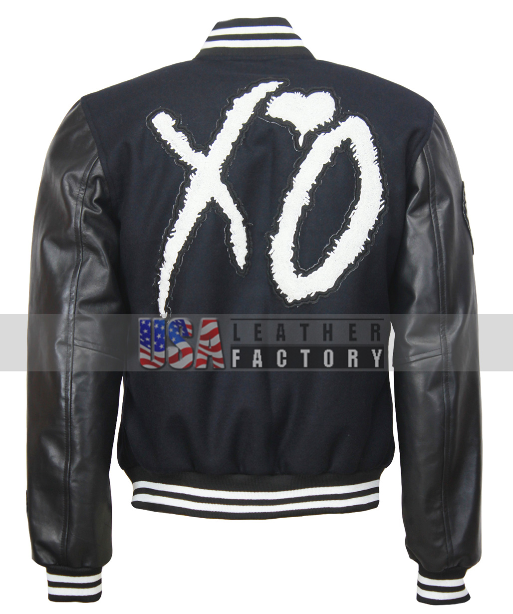 XO The Weekend Black Varsity Jacket - USA Leather Factory