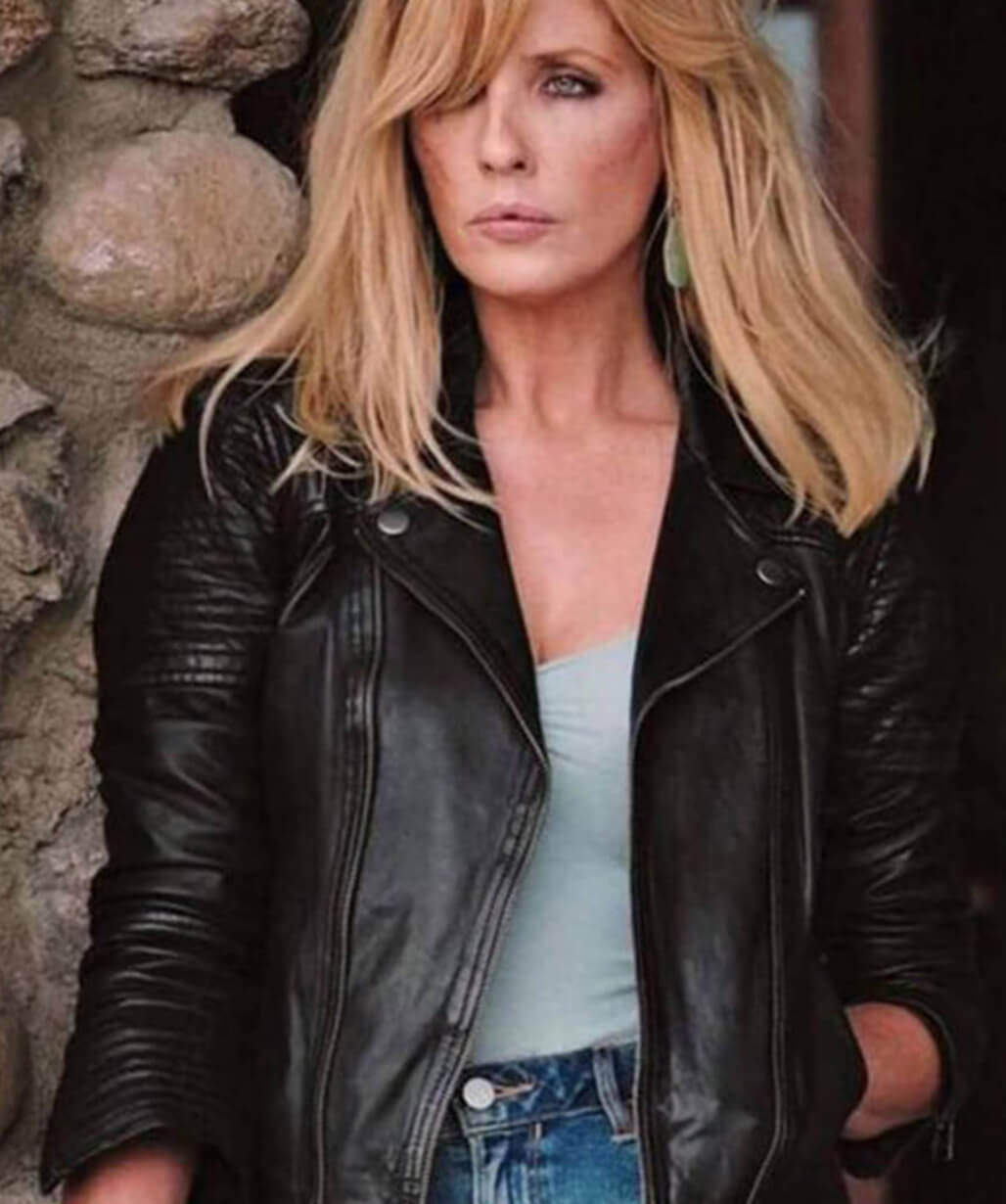 Yellowstone Beth Dutton Women Black Biker Jacket - USA Leather Factory