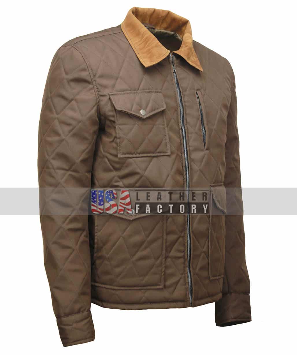 Yellowstone John Dutton Brown Quilted Jacket - USA Leather Factory