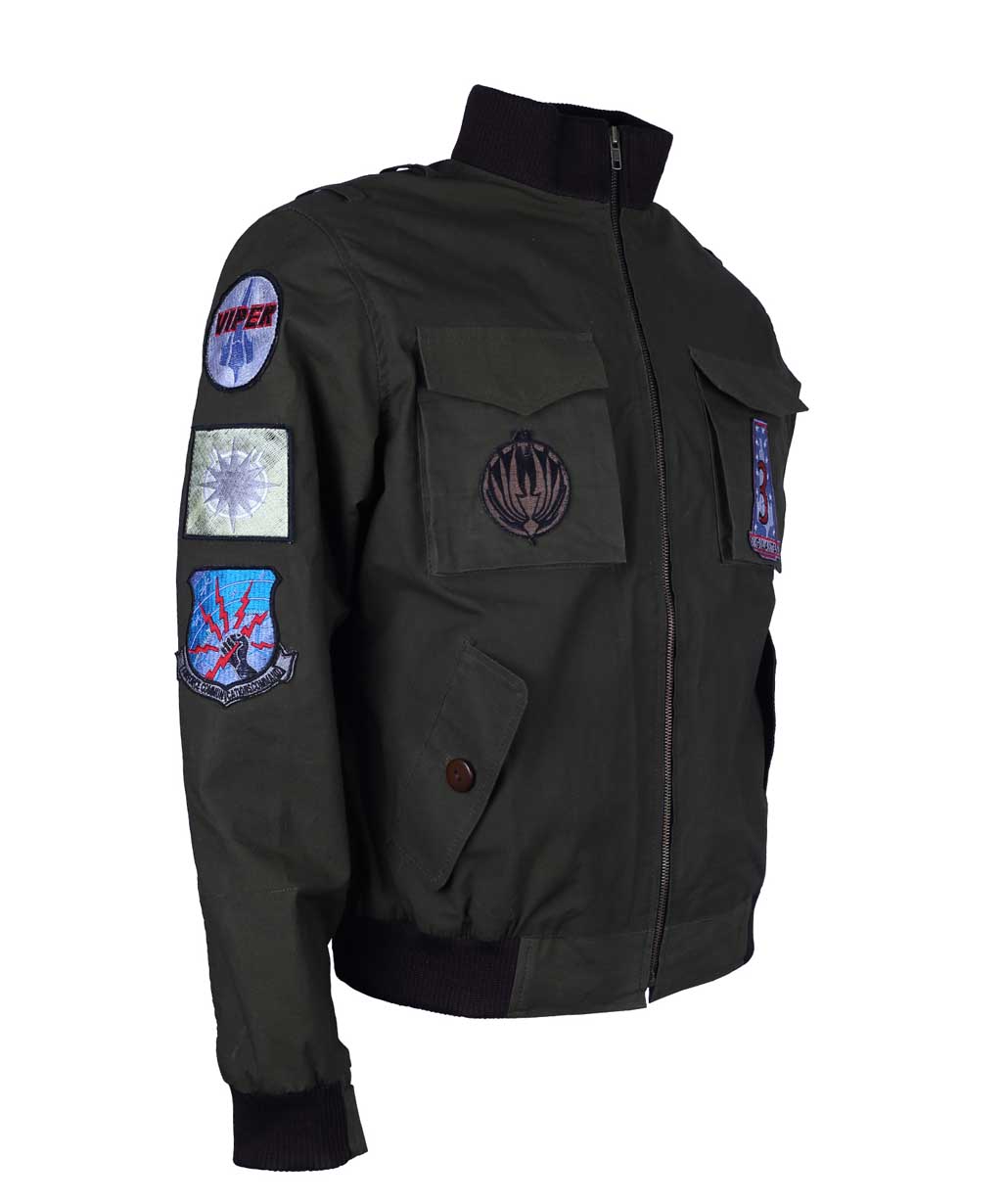 Jamie Bamber Battlestar Galactica Green Jacket - USA Leather Factory