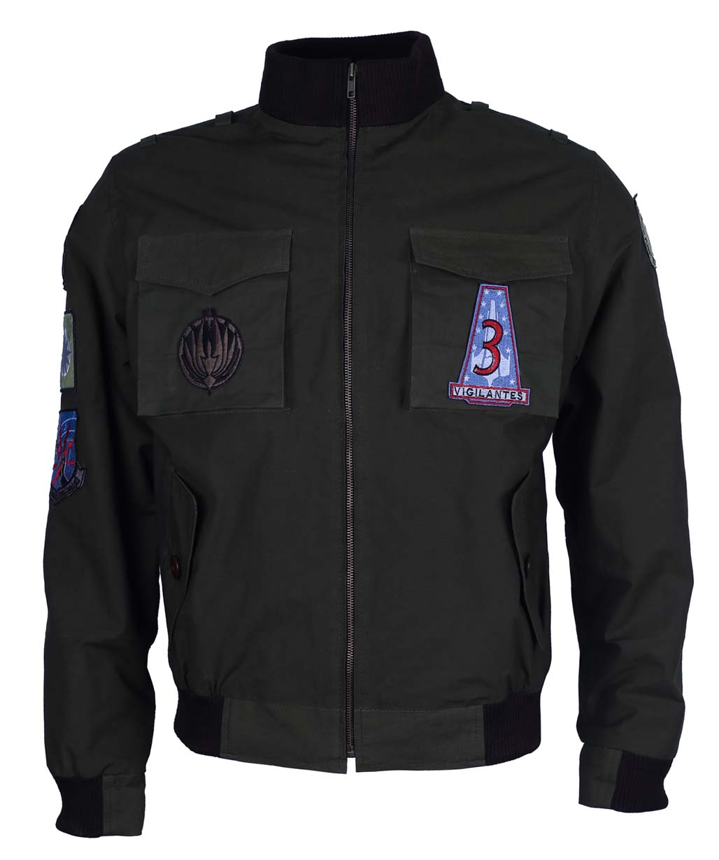 Jamie Bamber Battlestar Galactica Green Jacket - USA Leather Factory