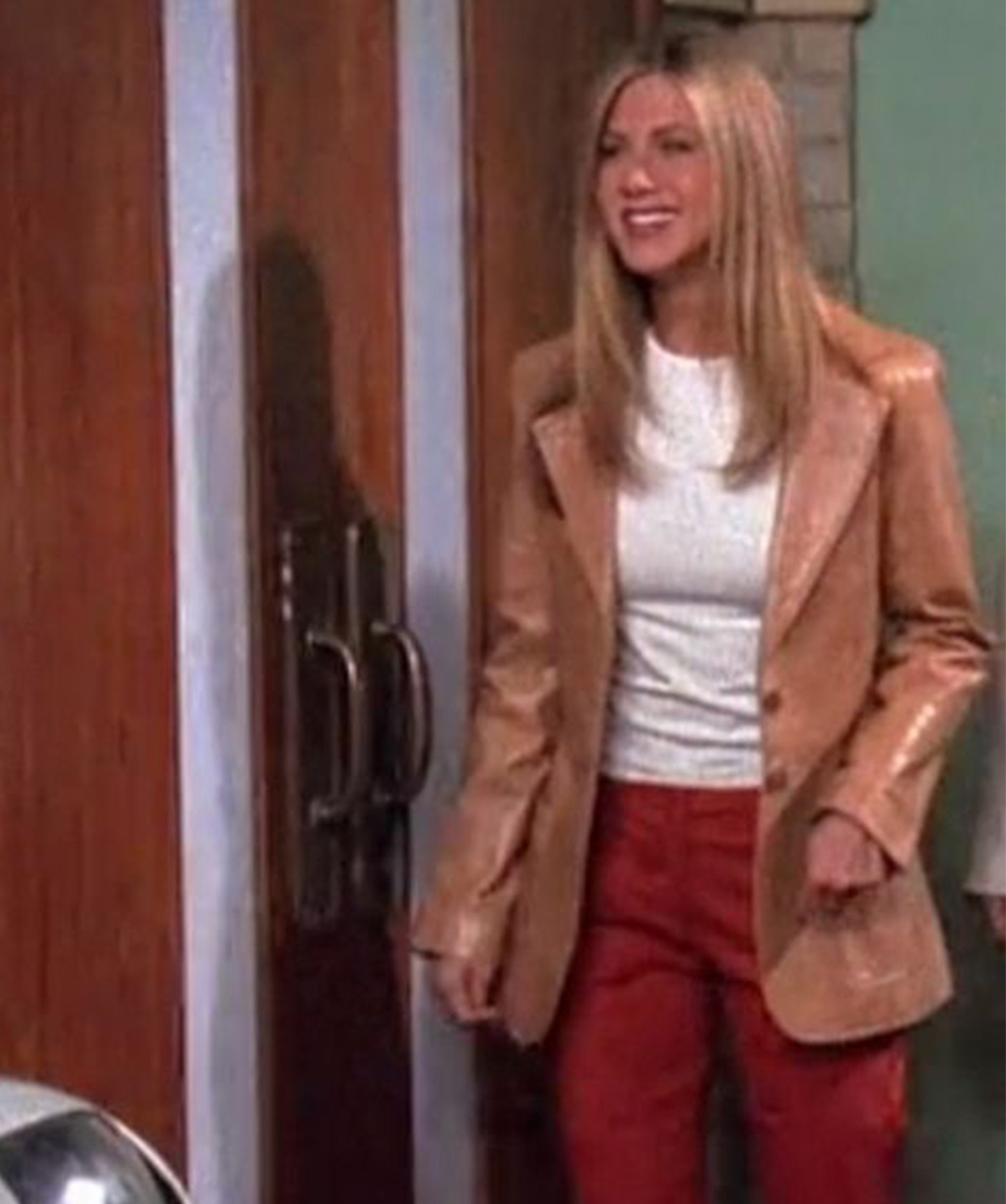 Friends Rachel Green Brown Leather Coat Jacket