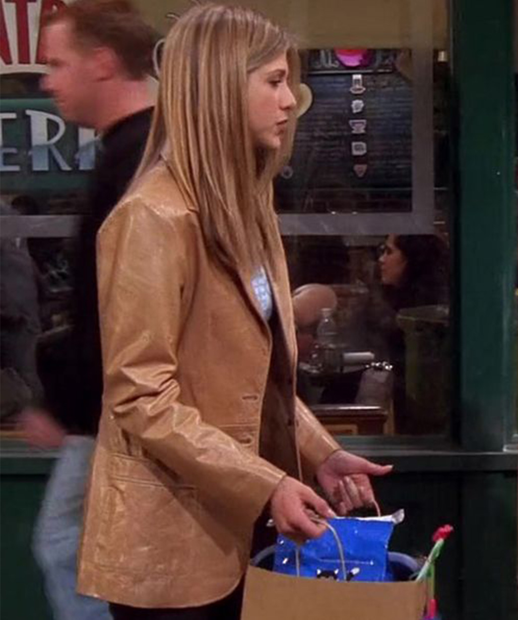 Friends Rachel Green Brown Leather Coat Jacket