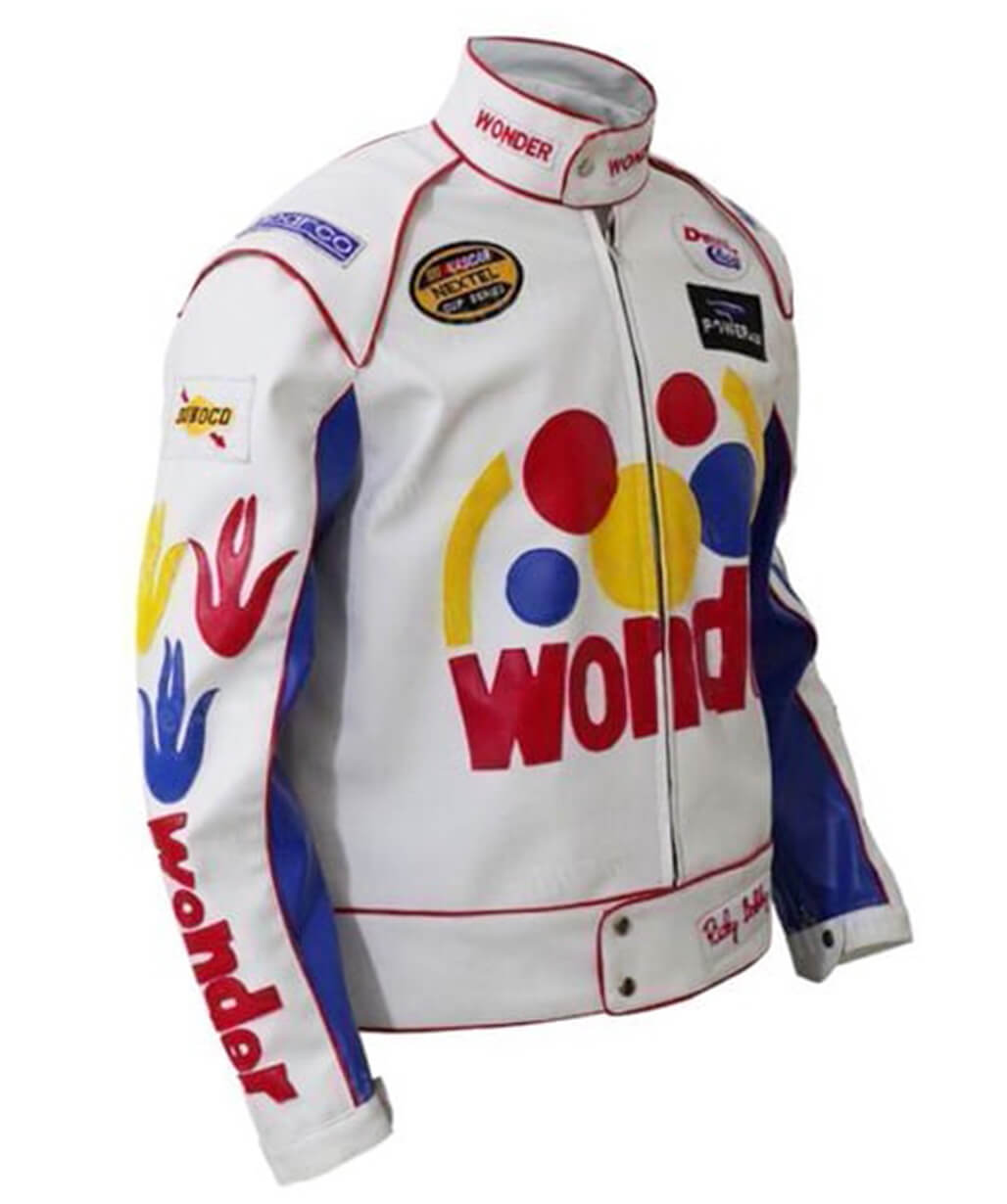 Talladega Nights Ricky Bobby Wonder White Leather Jacket