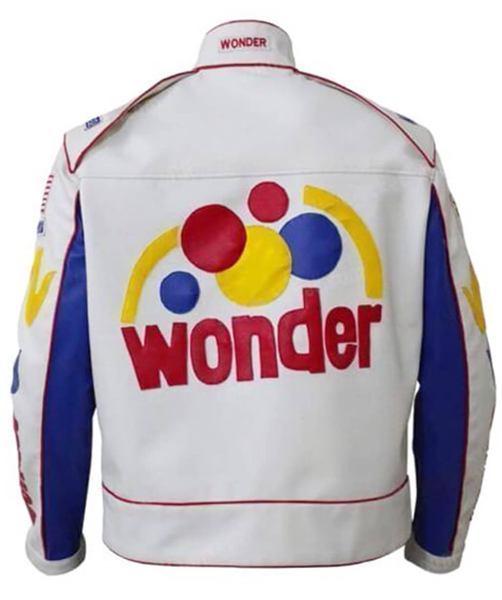 Talladega Nights Ricky Bobby Wonder White Leather Jacket