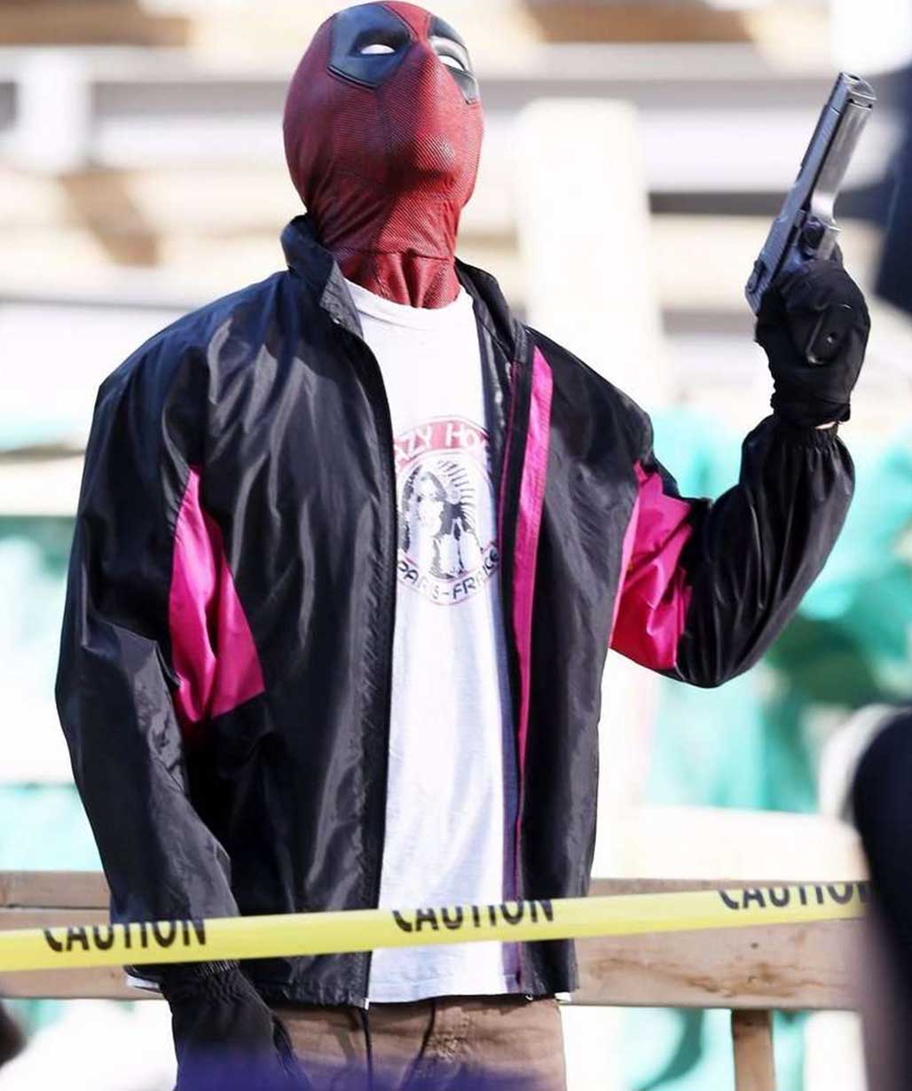 Deadpool 2 Satin Track Jacket Costume - USA Leather Factory