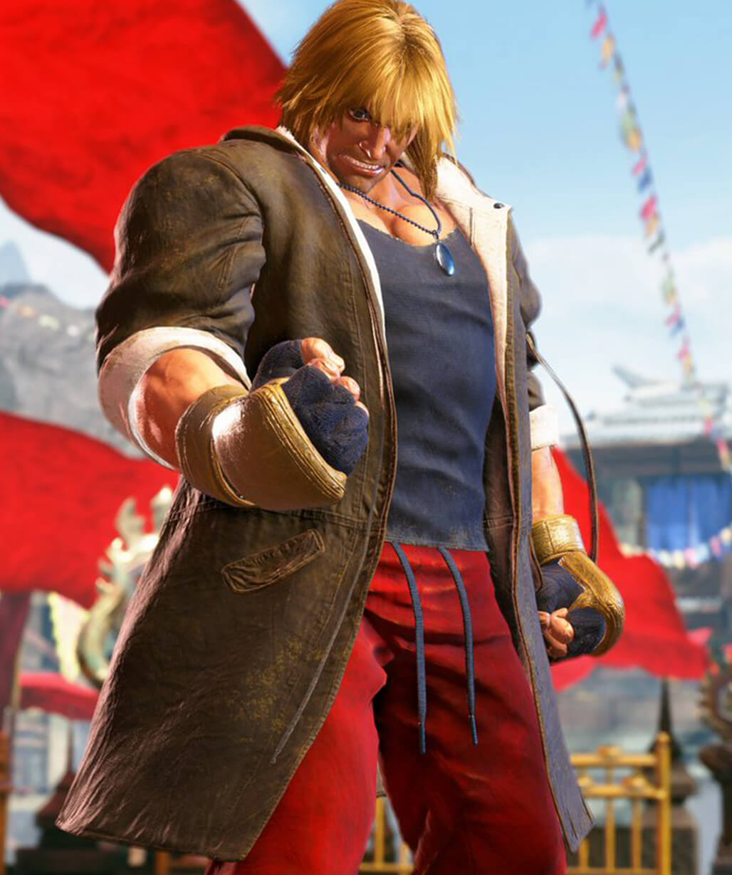 Ken Masters Street Fighter 6 Hooded Coat Costume