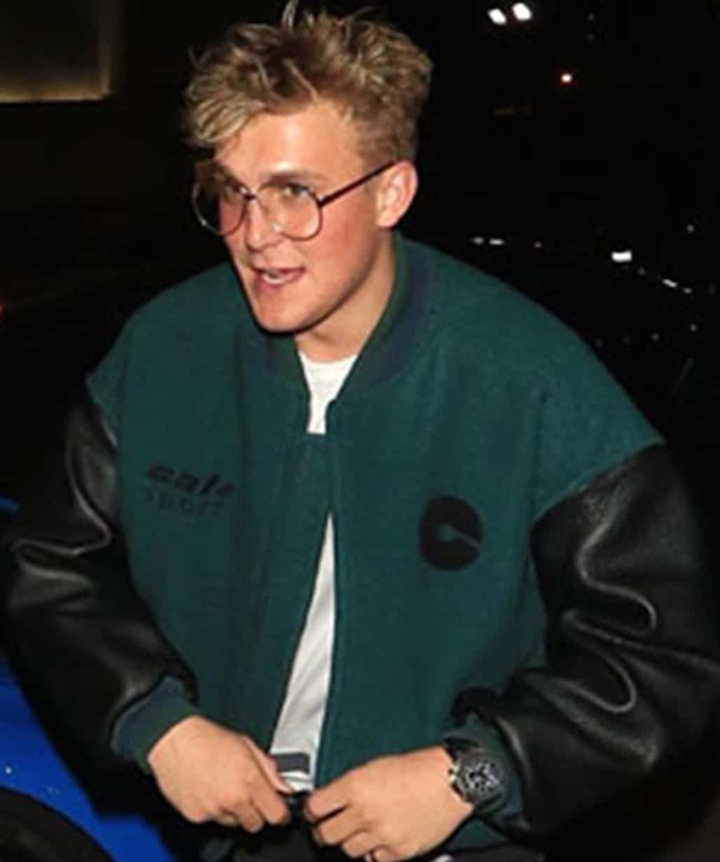 Jake Paul Green and Black Varsity Jacket