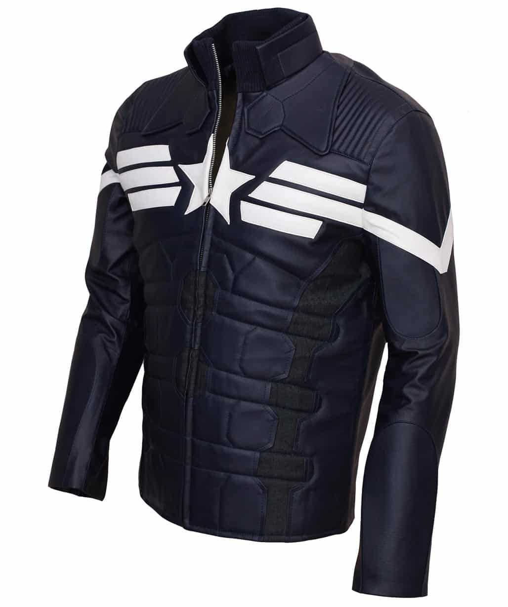 Captain America The Winter Soldier Blue Leather Jacket