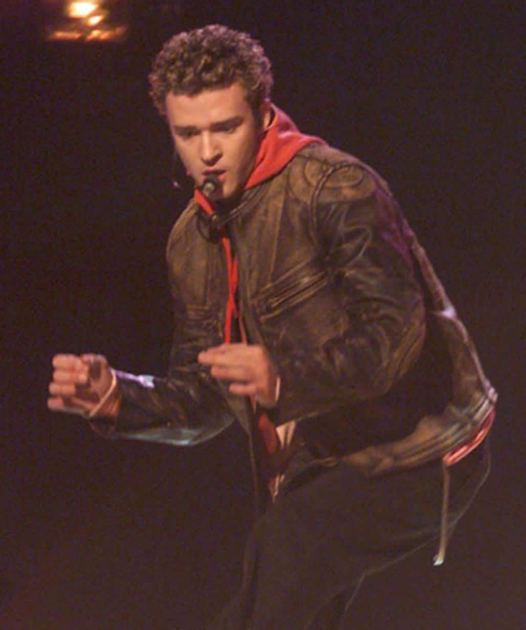 Justin Timberlake Grammy Award Distressed Leather Jacket
