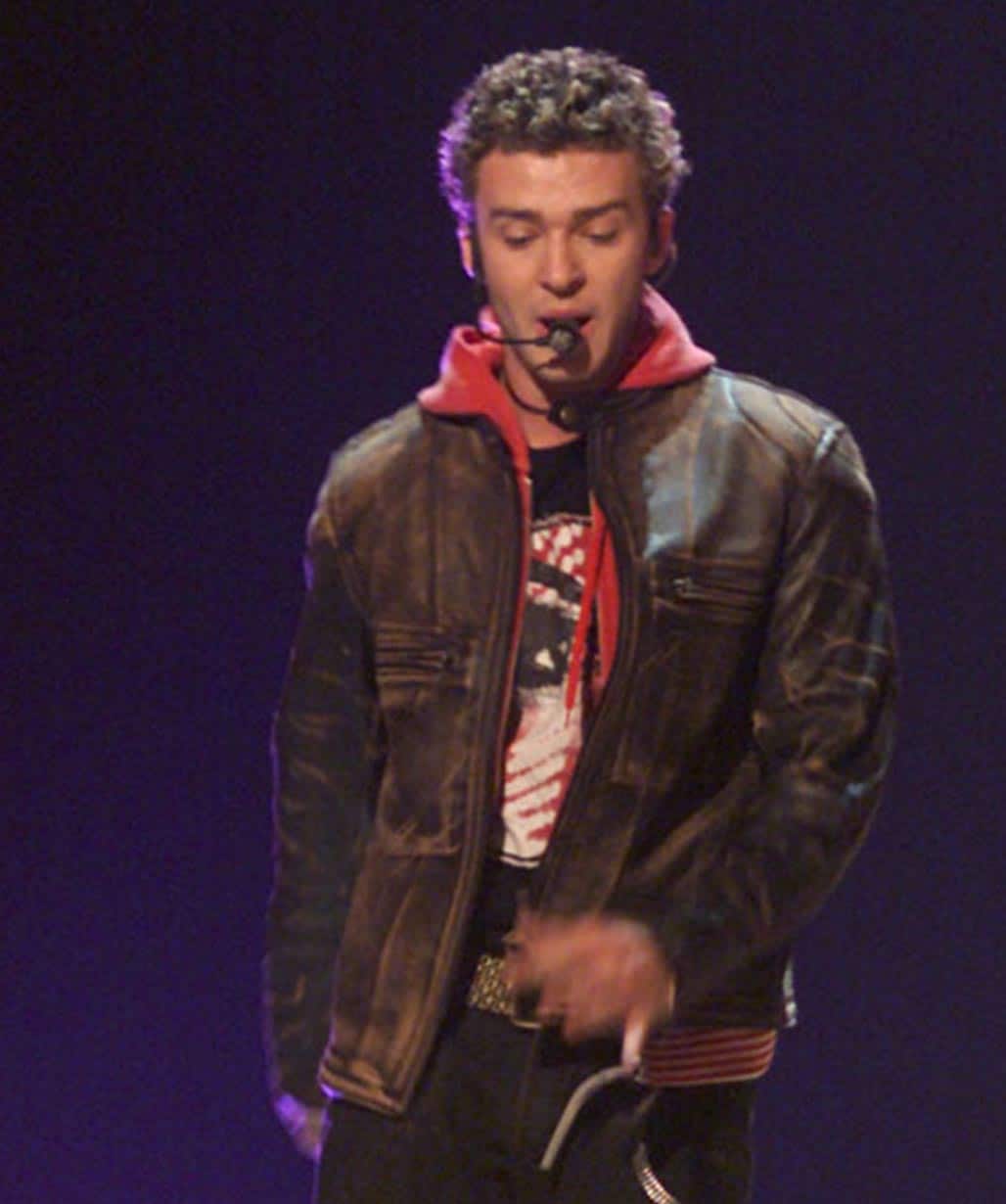 Justin Timberlake Grammy Award Distressed Leather Jacket