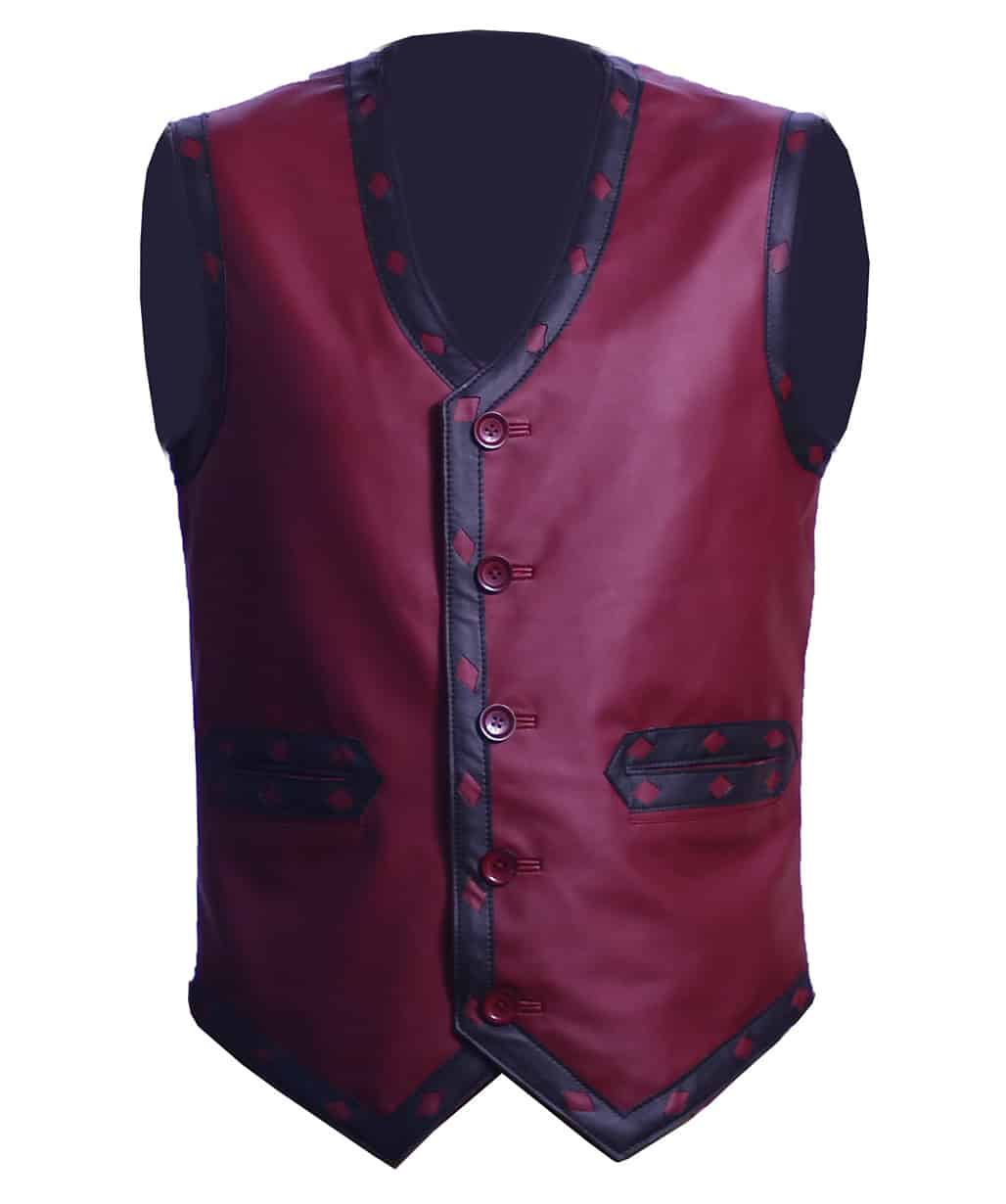 The Warriors Maroon Leather Vest Halloween Costume