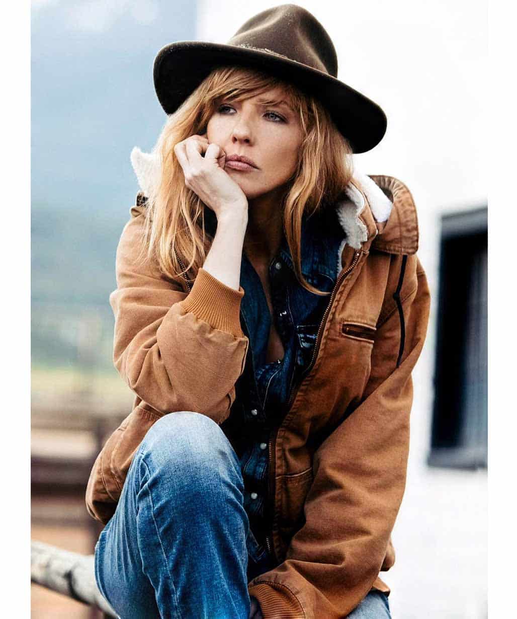 Yellowstone Beth Dutton Hoodie Fur Jacket - USA Leather Factory