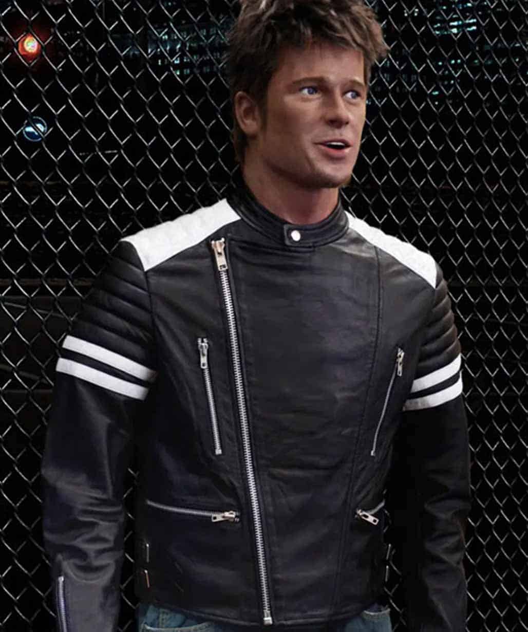 Mayhem Brad Pitt Game Leather Jacket - USA Leather Factory
