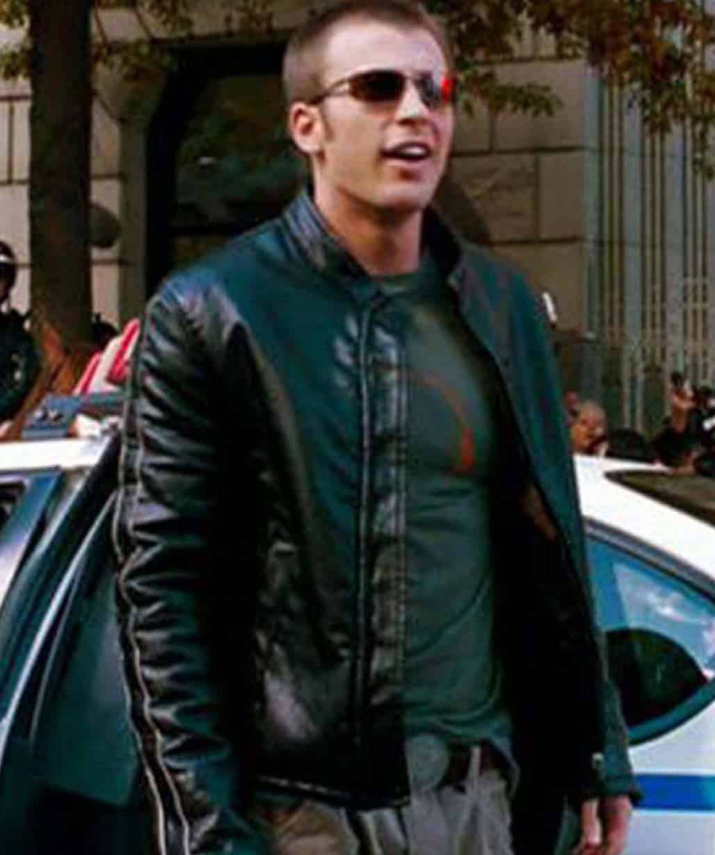 Chris Evans Fantastic 4 Johnny Storm Leather Jacket - USA Leather Factory