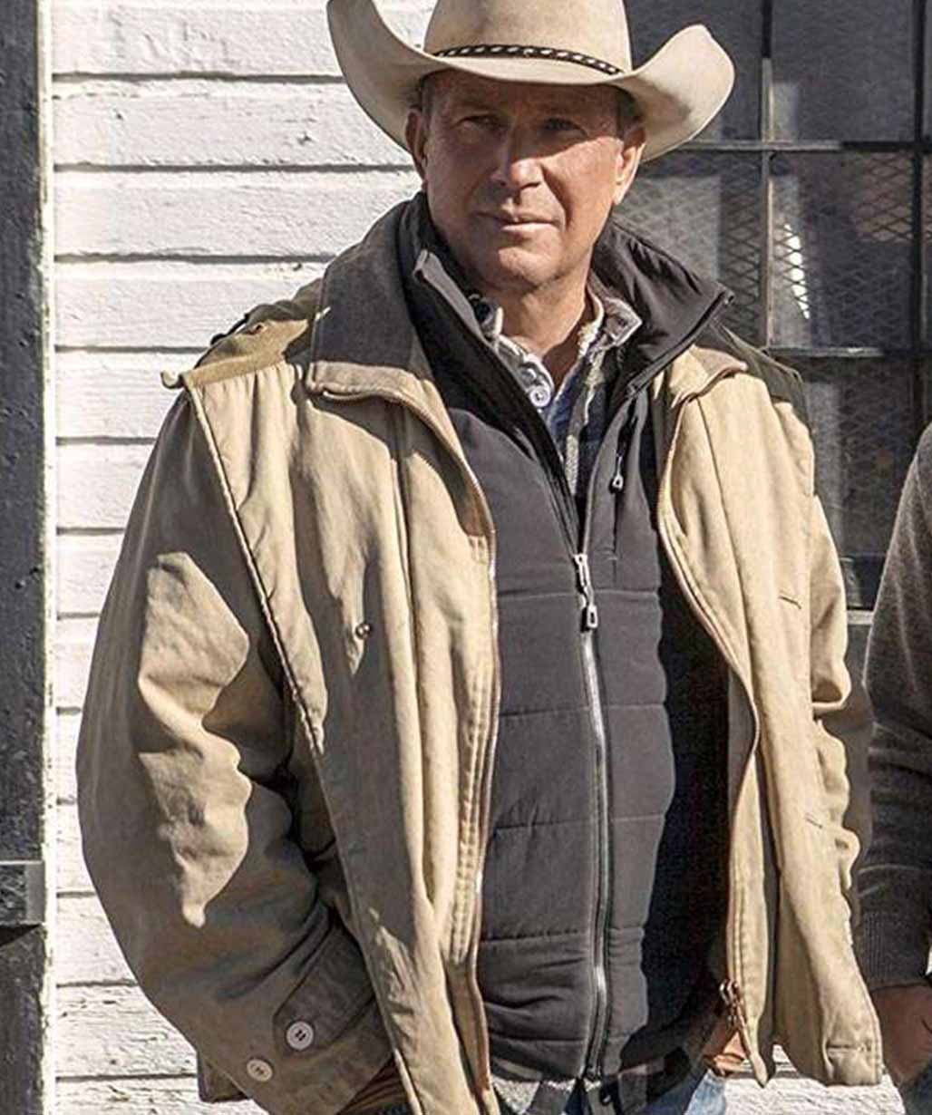 John Dutton Yellowstone Beige Jacket - USA Leather Factory