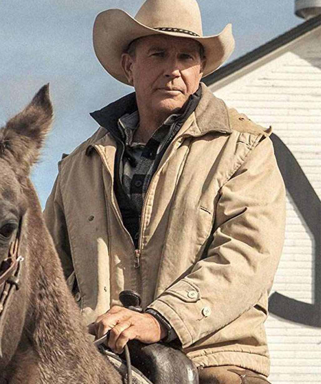 John Dutton Yellowstone Beige Jacket - USA Leather Factory