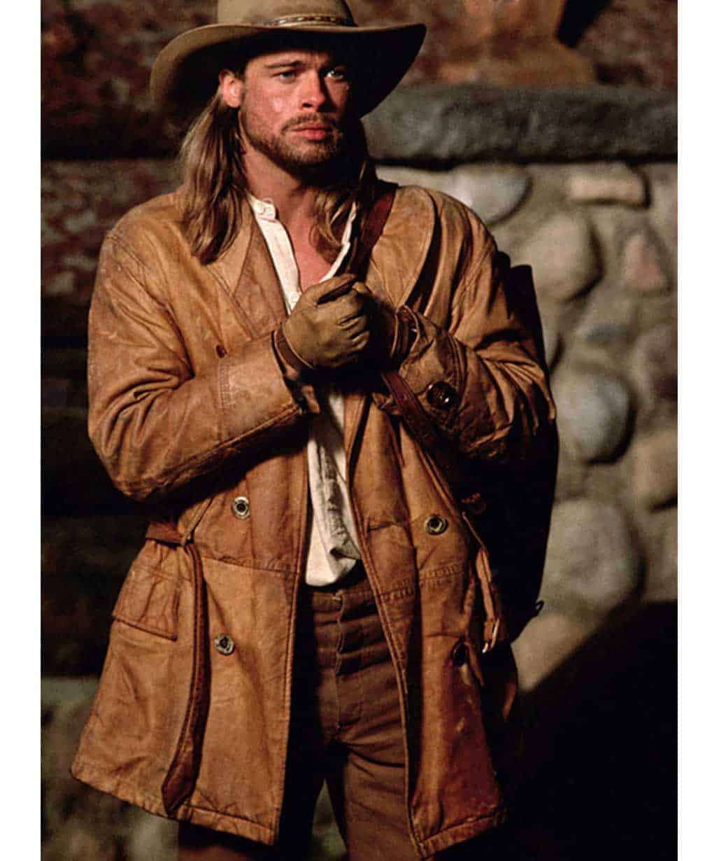 Legends Of the Fall Brad Pitt Brown Leather Coat - USA Leather Factory