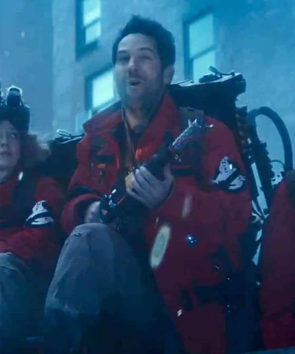 Paul Rudd Ghostbusters Frozen Empire Red Jacket