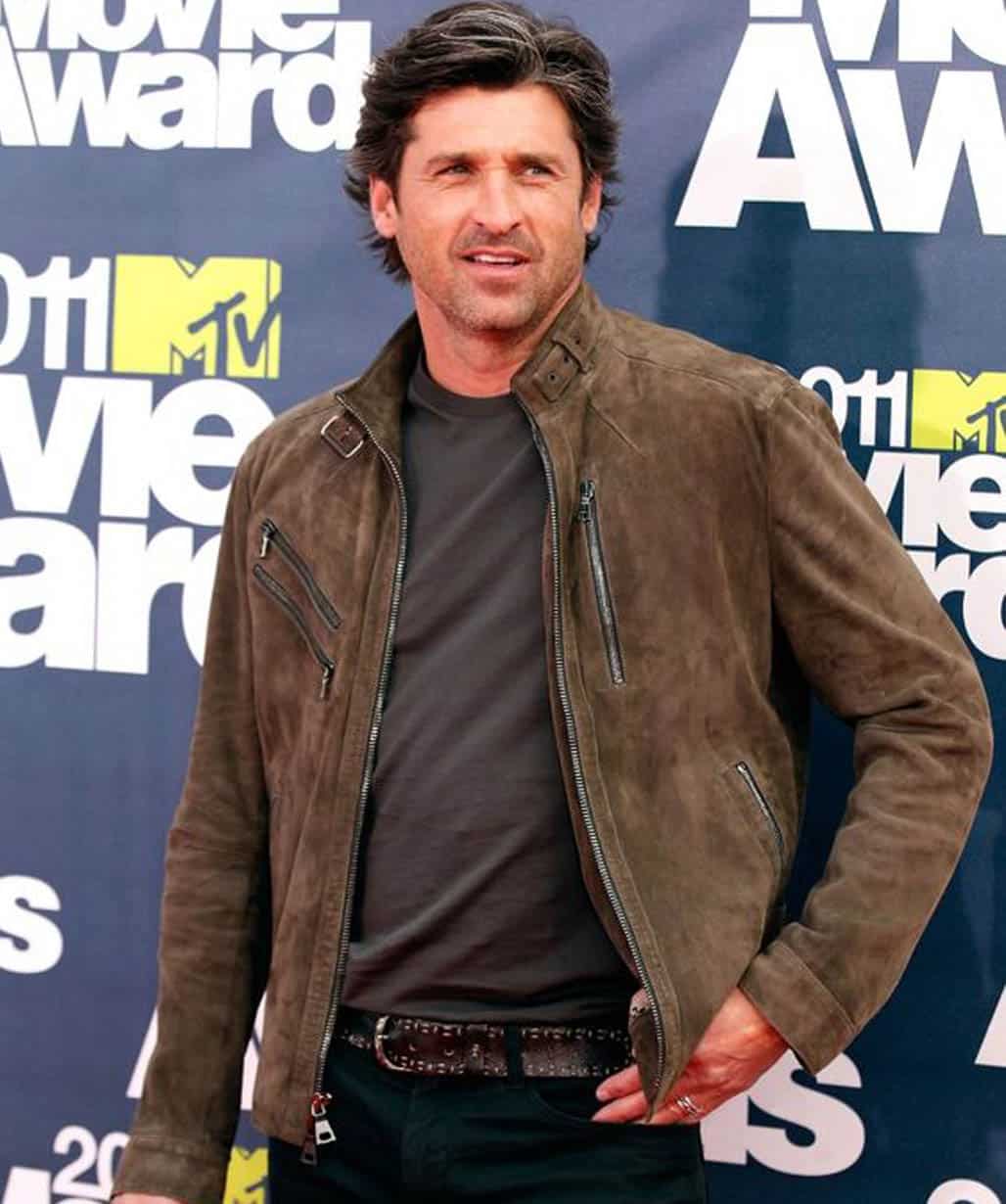 Shop Patrick Dempsey Brown Leather Jacket