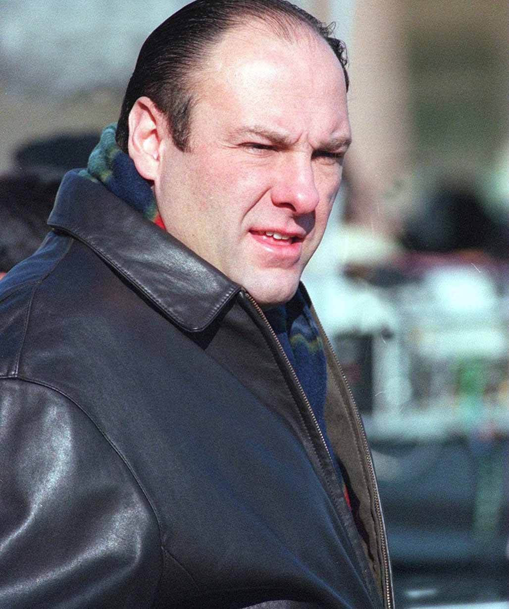 Tony Soprano James Gandolfini Black Leather Jacket - USA Leather Factory