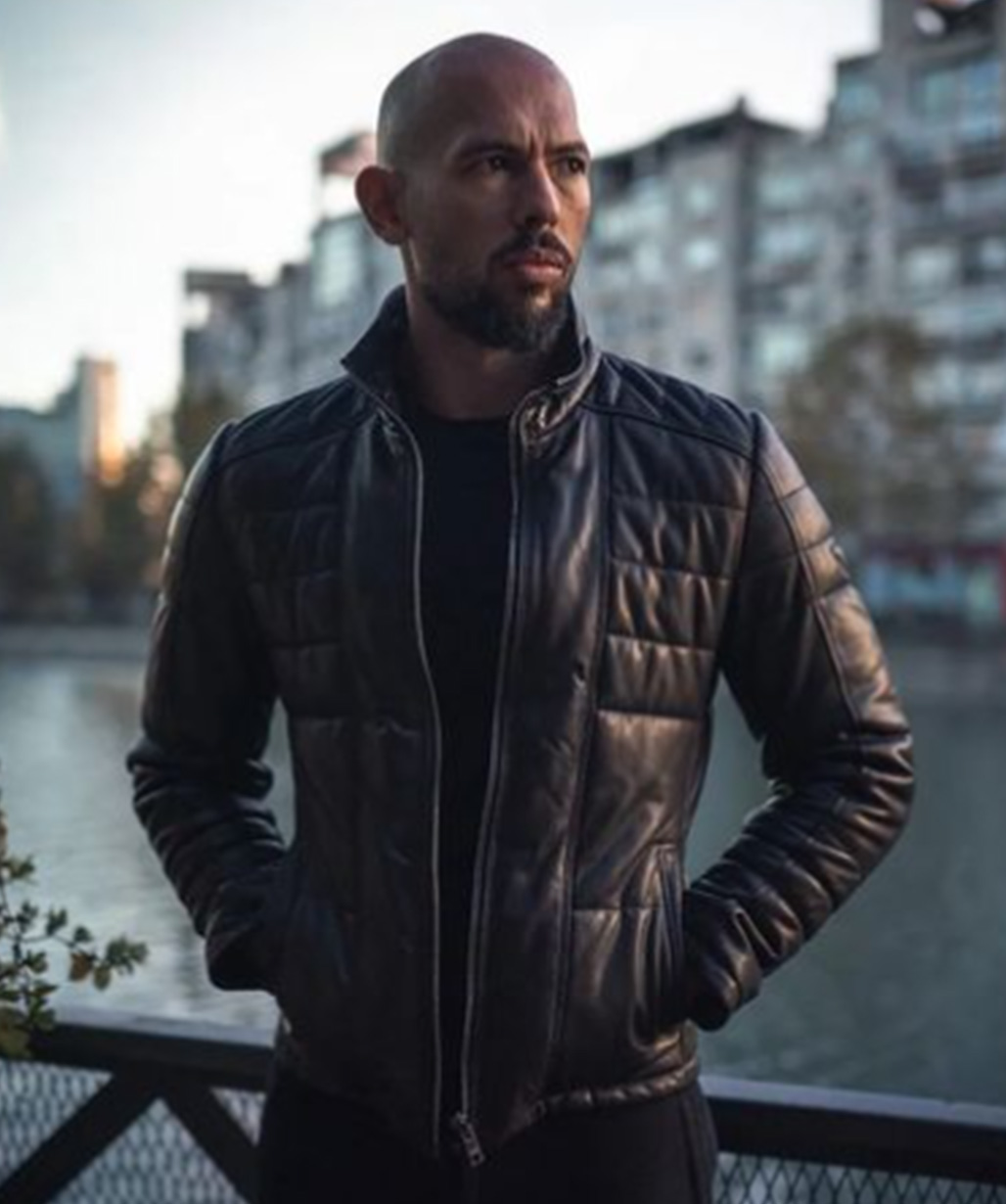 Andrew Tate Black Puffer Leather Jacket