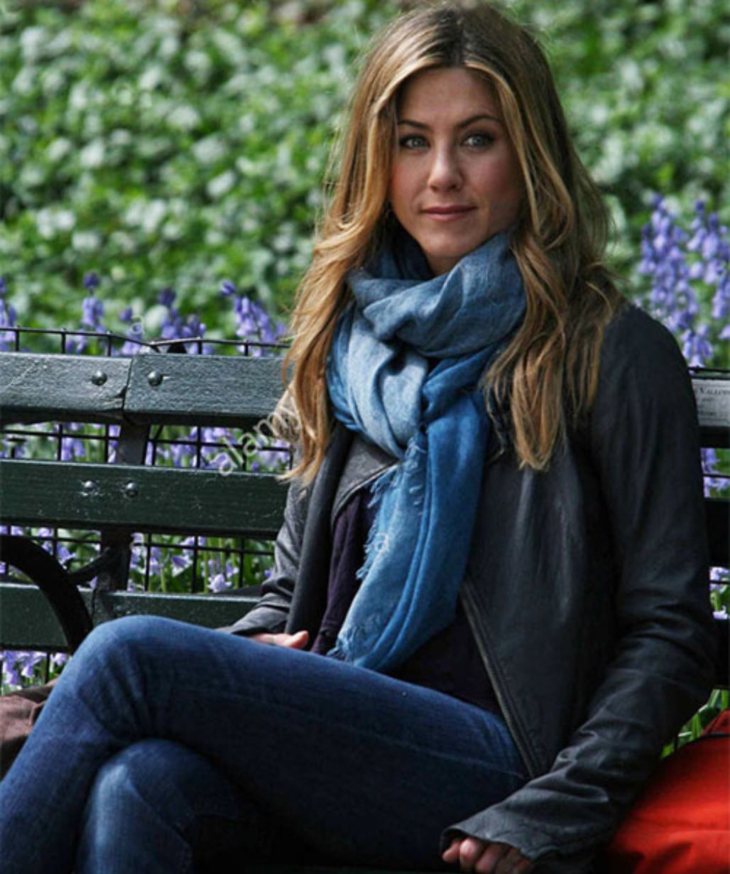 Jennifer Aniston Grey Bomber Leather Jacket - USA Leather Factory