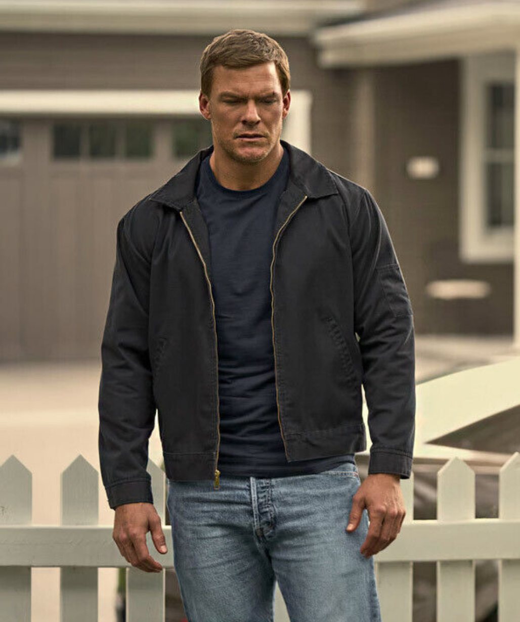 Alan Ritchson Jack Reacher Black Jacket - USA Leather Factory