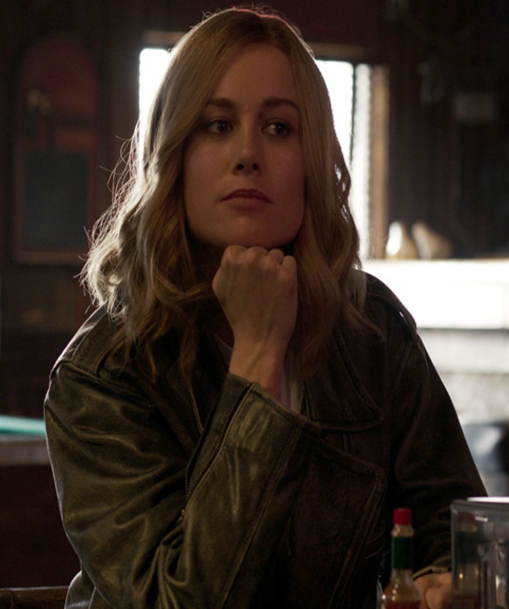 Captain Marvel Brie Larson Distressed Leather Jacket - USA Leather Factory