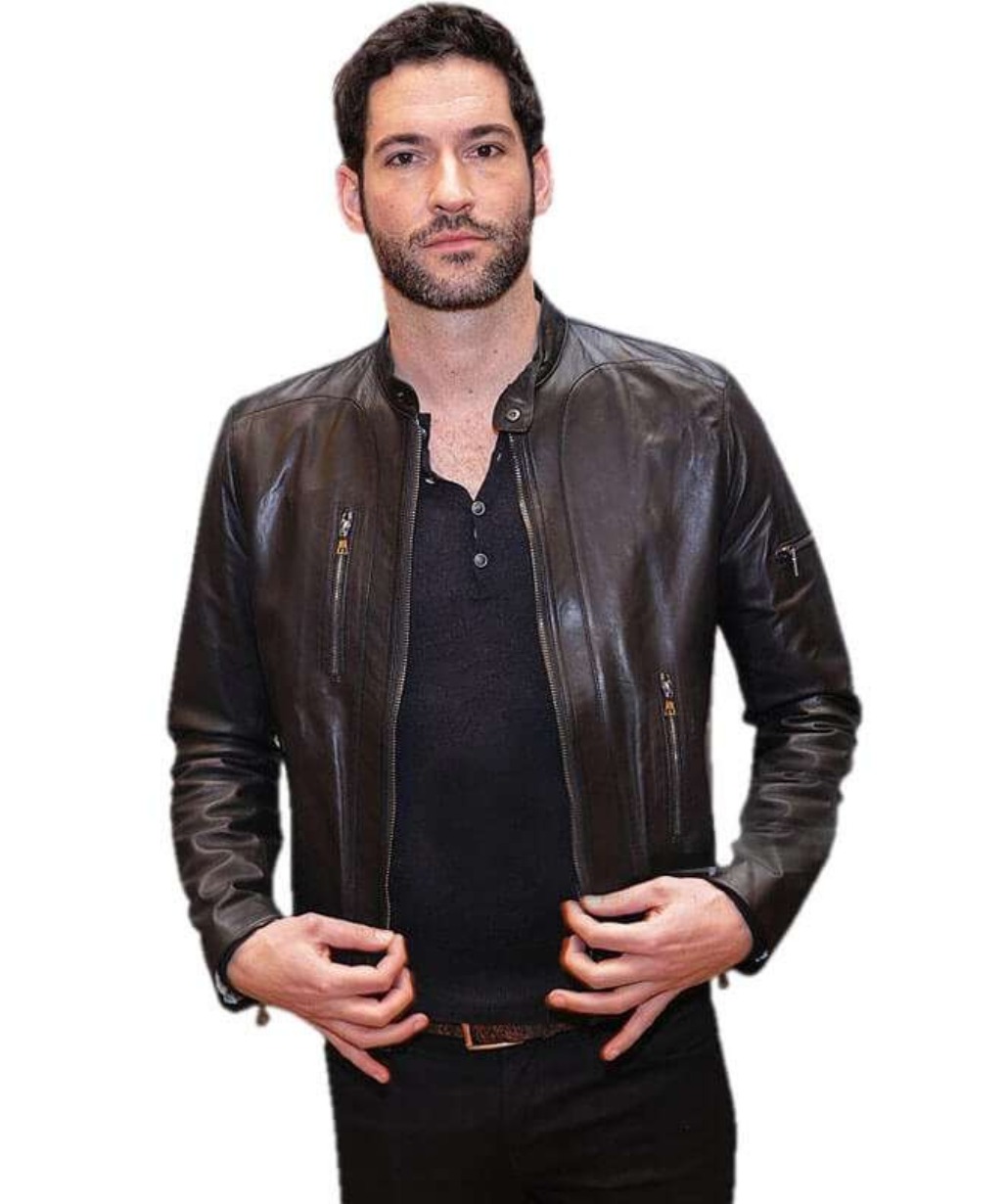Tom Ellis Lucifer Brown Leather Jacket - USA Leather Factory