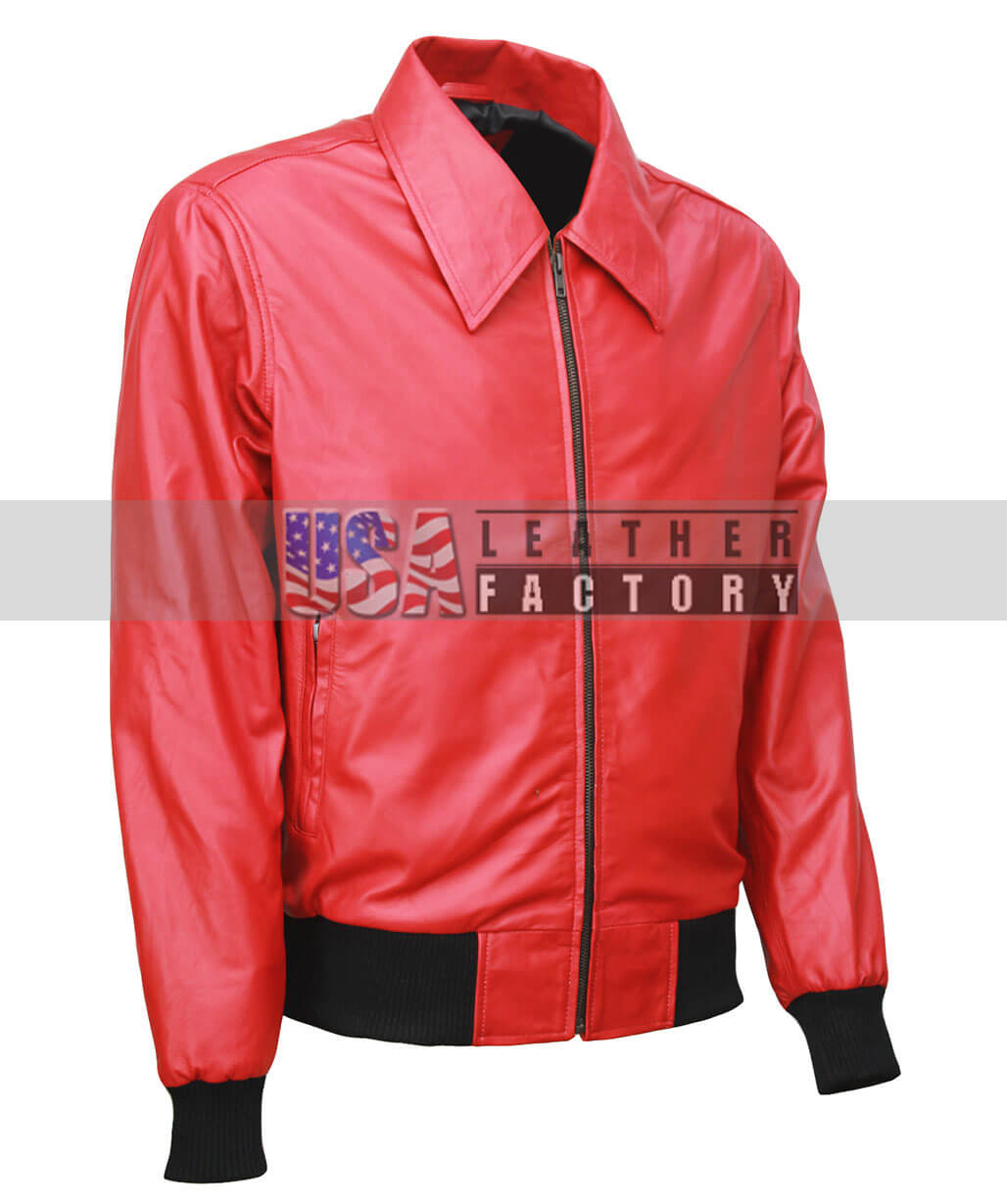 Drake Albanian Flag Red Leather Jacket