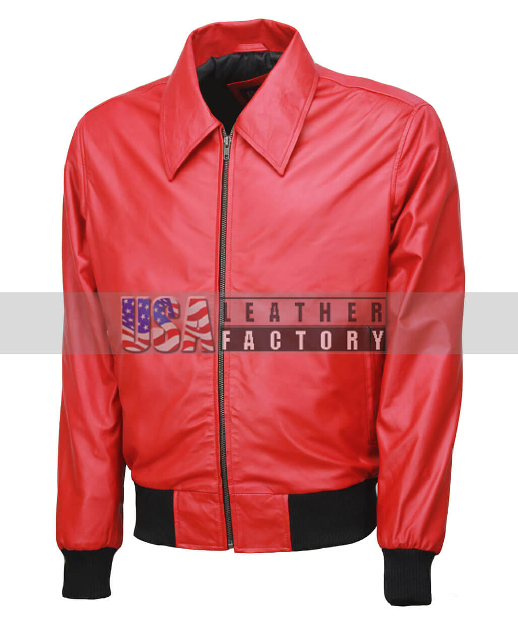 Drake Albanian Flag Red Leather Jacket