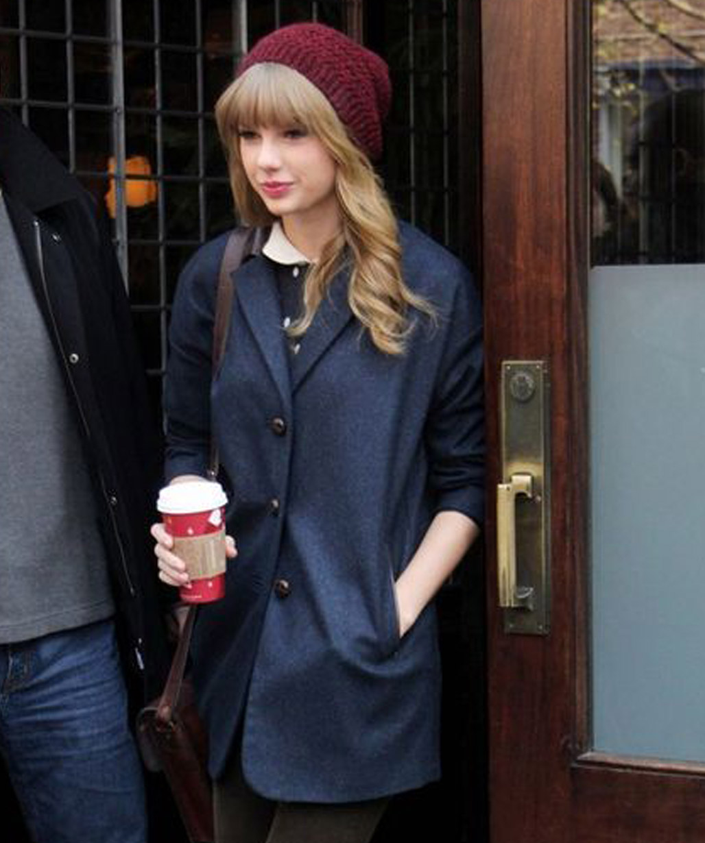 Taylor Swift Women Fashion Blue Wool Coat