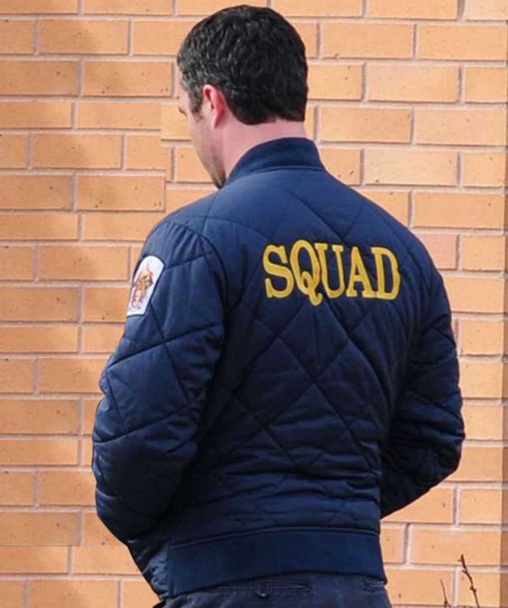 Chicago Fire Squad 3 Blue Bomber Jacket - USA Leather Factory