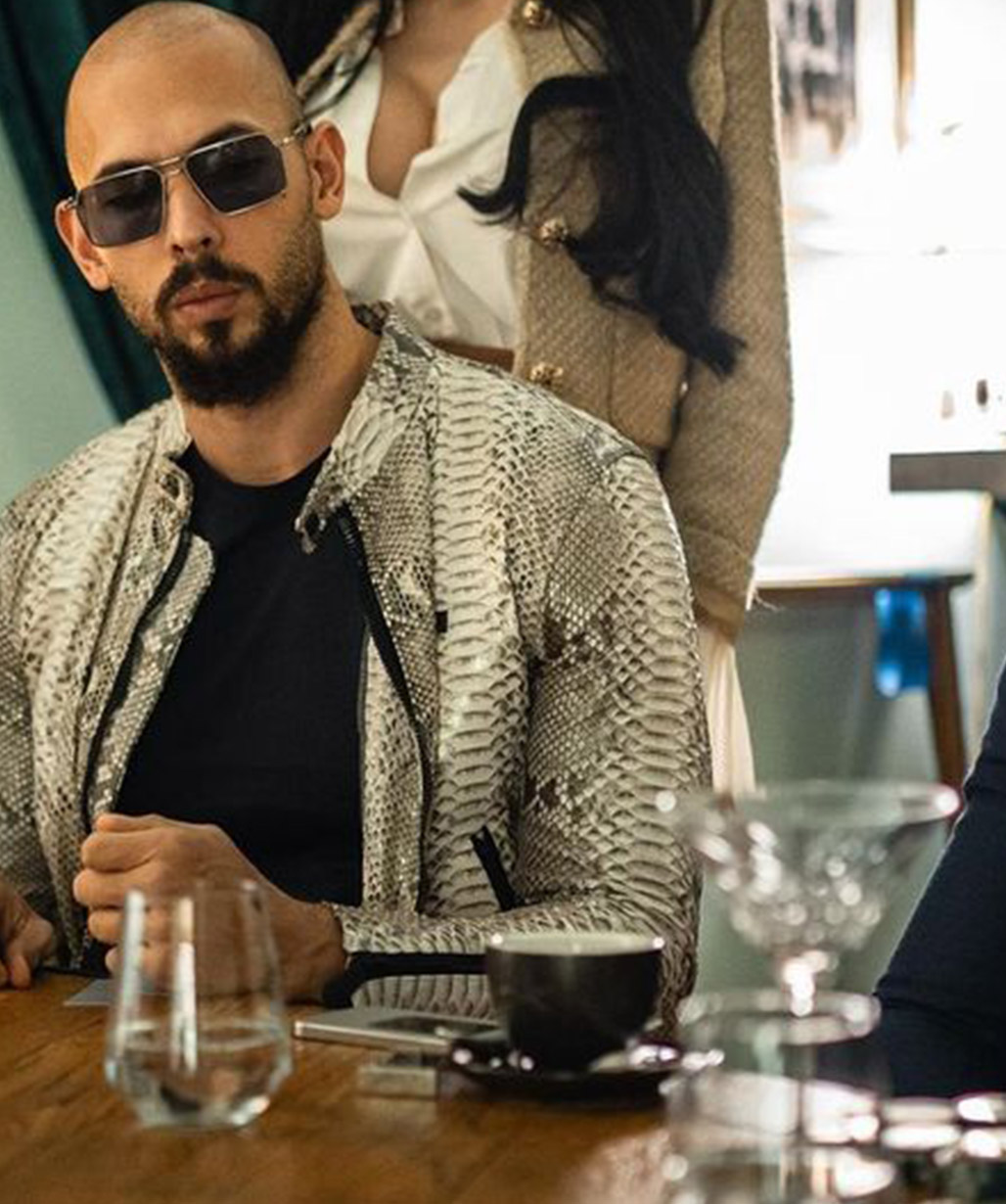 Andrew Tate Python Faux Leather Jacket - USA Leather Factory