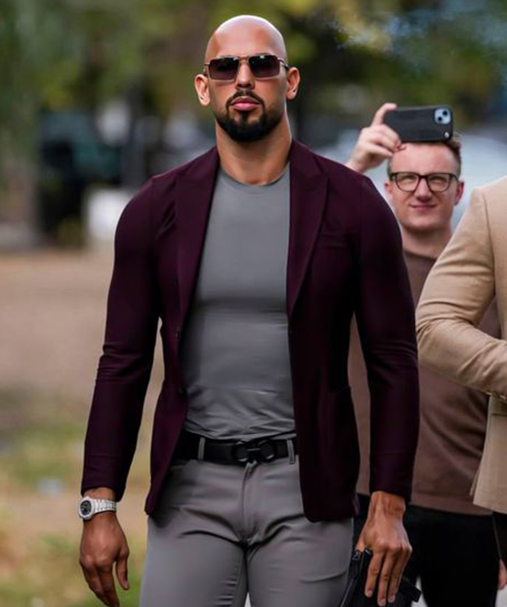 Andrew Tate Top G Cobra Maroon Blazer