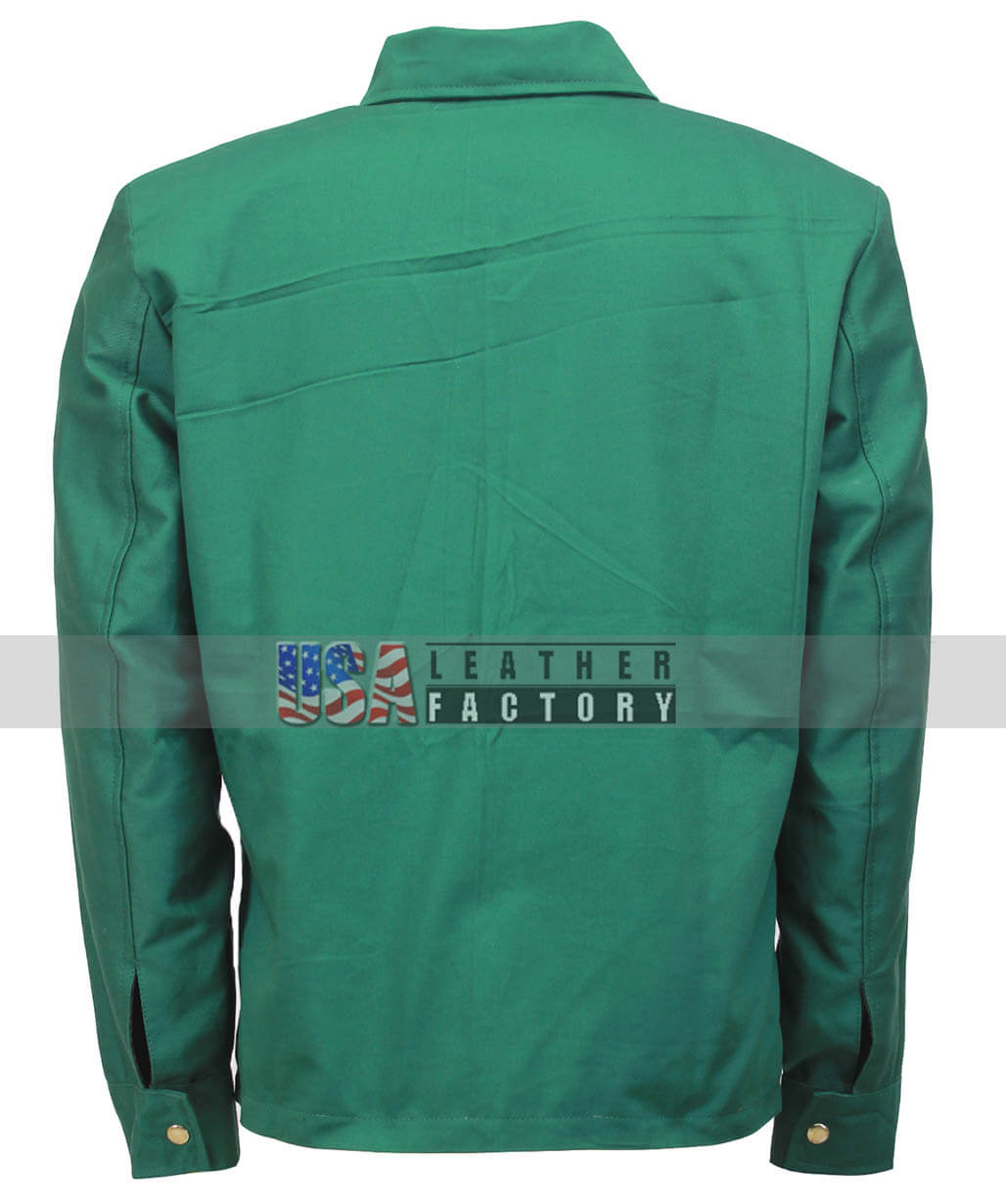 Bullet Train Ladybug Jacket | Brad Pitt Green Cotton Jacket