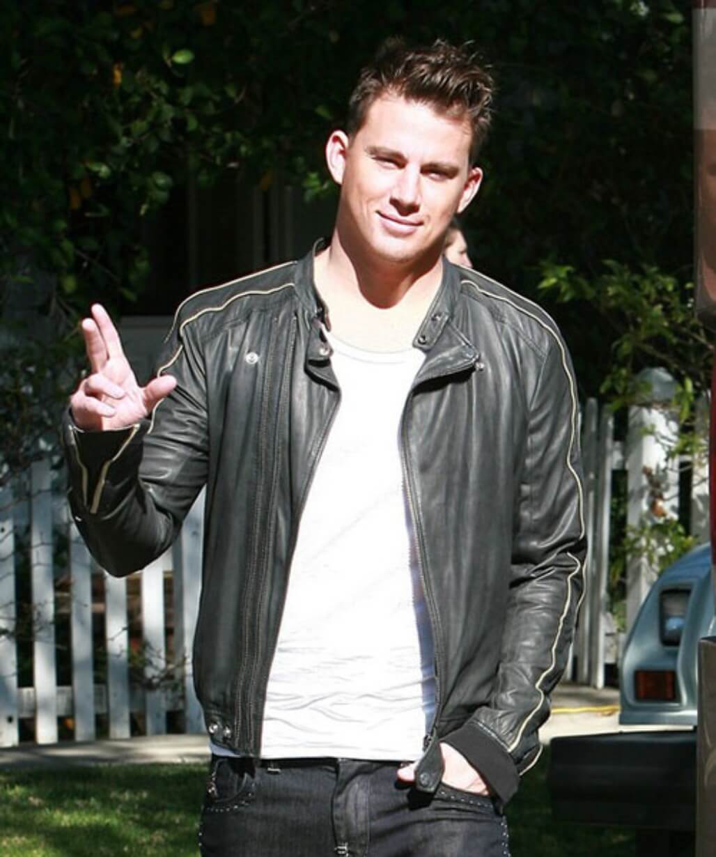 Channing Tatum Grey Leather Jacket - USA Leather Factory