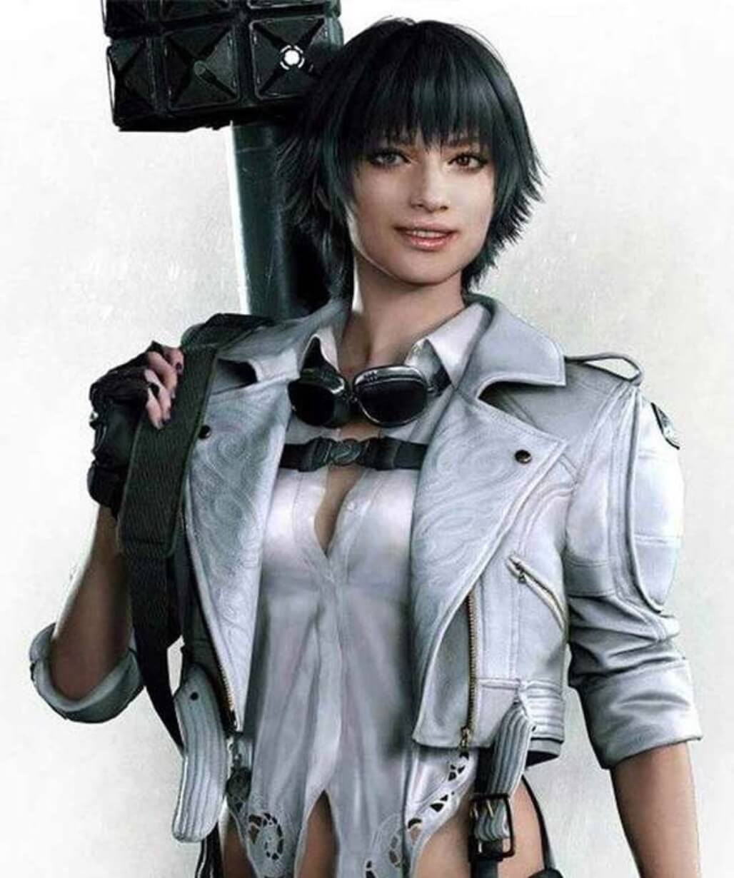 Devil May Cry 5 Lady White Cropped Jacket - USA Leather Factory