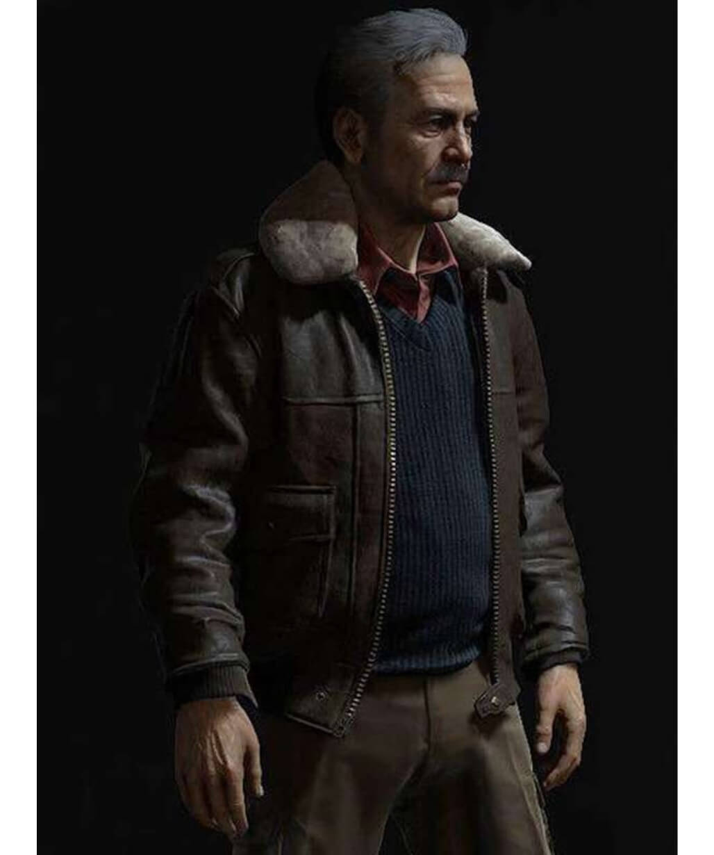 Victor Sullivan Uncharted 4 Aviator Leather Jacket - USA Leather Factory